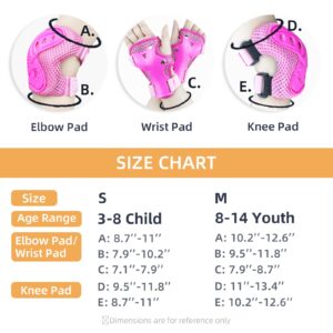 Boys Girls Kids Bike Helmet Outdoor Safety Pads Set AyeKu Knee Elbow Pads and Wrist Guards for Riding Scooter Skateboard Cycling Helmet 8-14 Years Old