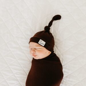 Large Premium Knit Baby Swaddle Receiving Blanket "Moose" by Copper Pearl