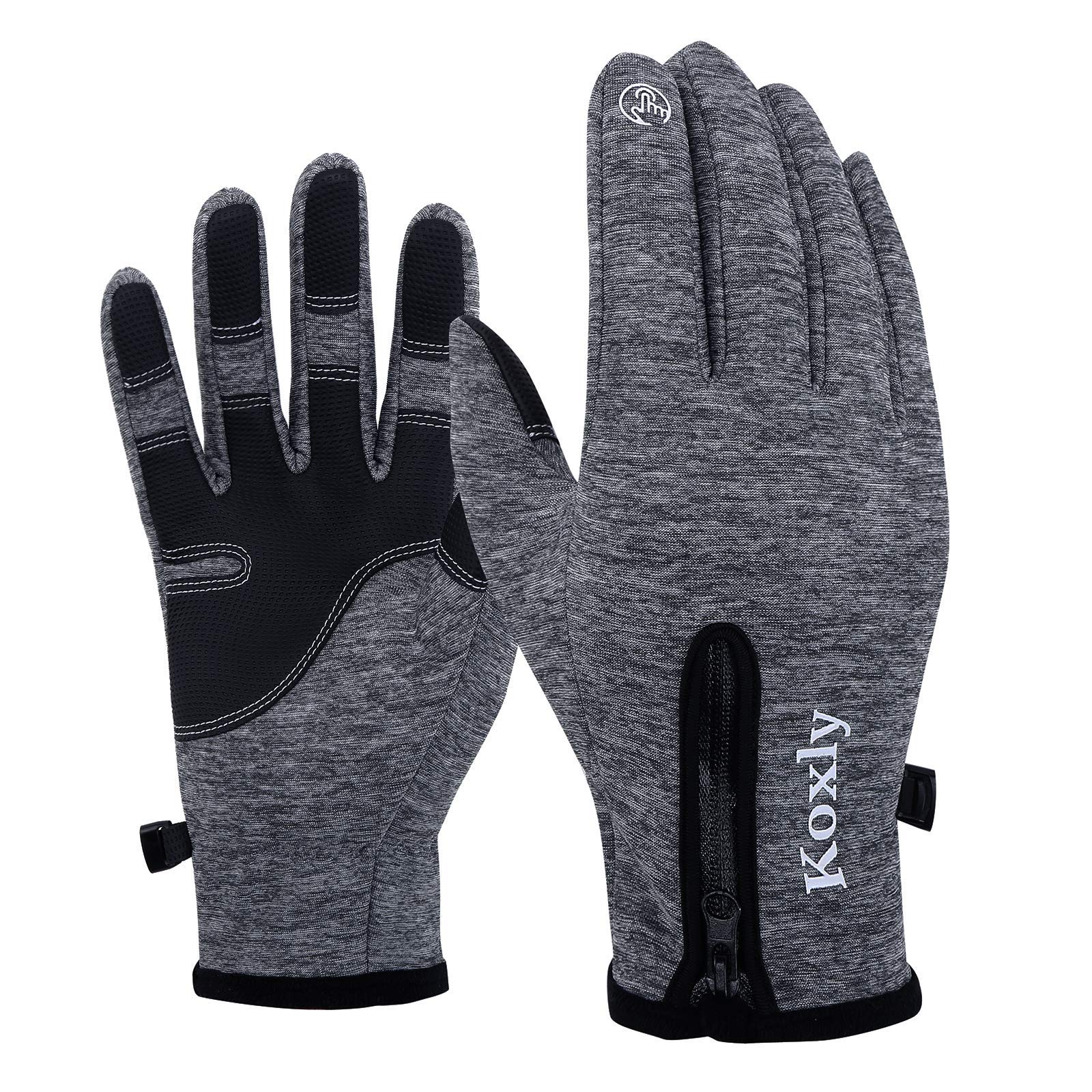 Koxly Winter Gloves Touch Screen Fingers Warm Gloves Insulated Anti-Slip Windproof Waterproof Cycling Riding Running Work for Men Women Mens Womens