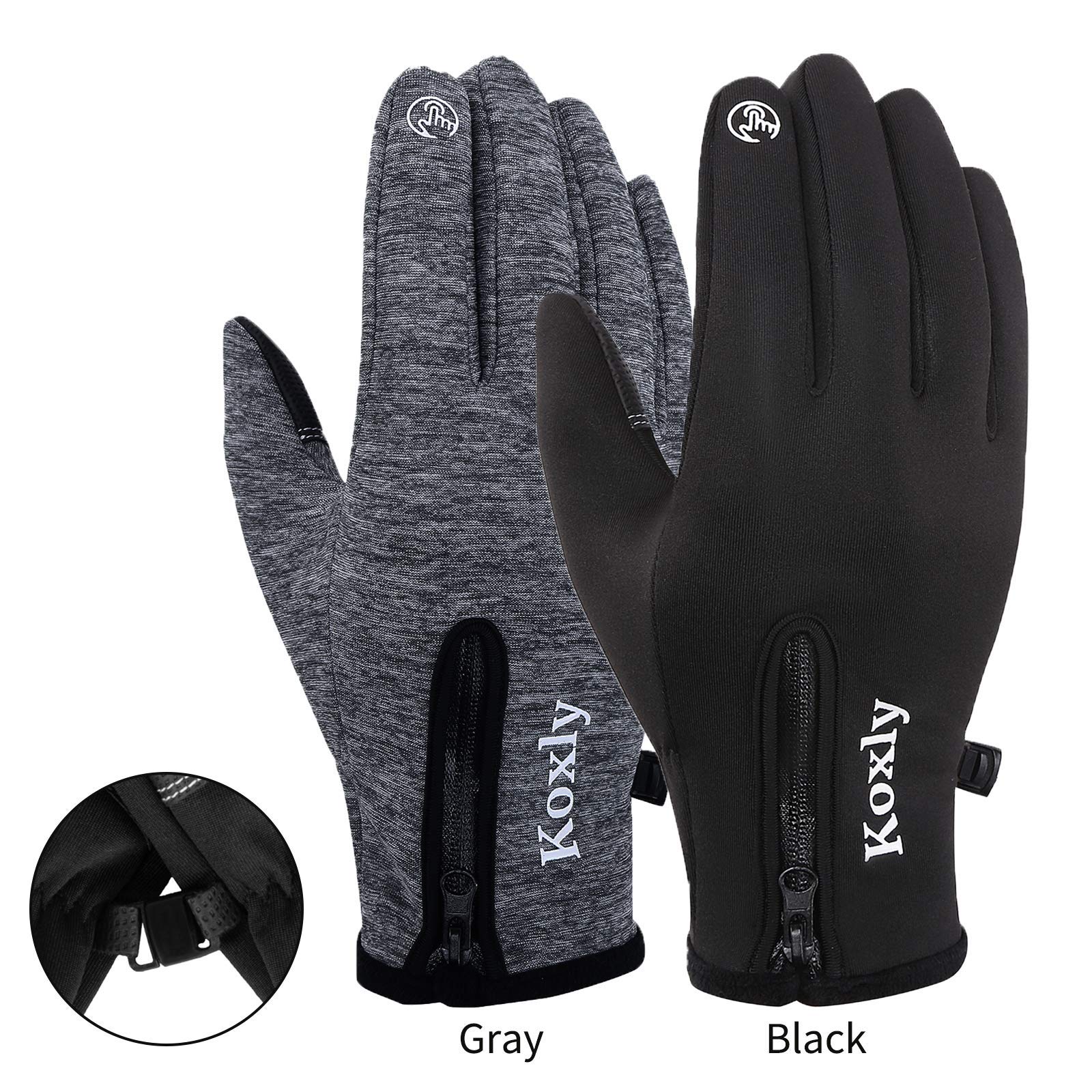 Koxly Winter Gloves Touch Screen Fingers Warm Gloves Insulated Anti-Slip Windproof Waterproof Cycling Riding Running Work for Men Women Mens Womens