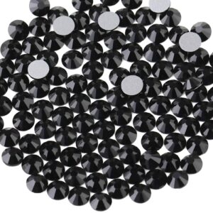 beadsland flat back crystal rhinestones round gems, black (4.6-4.8mm) ss20/1440pcs