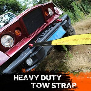 Sumpluct Recovery Tow Strap 2in X 20ft Heavy Duty 20,000 lbs Break Strength, Use for Emergency Towing Rope, Tree Saver, Winch Extension, Triple Reinforced Loops, Protective Sleeves,Car Accessories