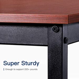 Coleshome L Shaped Computer Desk 66" with Storage Shelves, Corner Gaming Desk, Sturdy Writing Desk Workstation, Modern Wooden Desk Office Desk, Wood & Metal, Teak