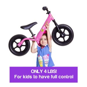 The Original Croco Ultra Lightweight and Sturdy Balance Bike.2 Models for 2, 3, 4 and 5 Year Old Kids. Unbeatable Features. Toddler Training Bike, No Pedal. (Black, Ultralight 12 Inch)