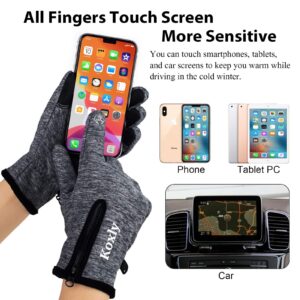 Koxly Winter Gloves Touch Screen Fingers Warm Gloves Insulated Anti-Slip Windproof Waterproof Cycling Riding Running Work for Men Women Mens Womens