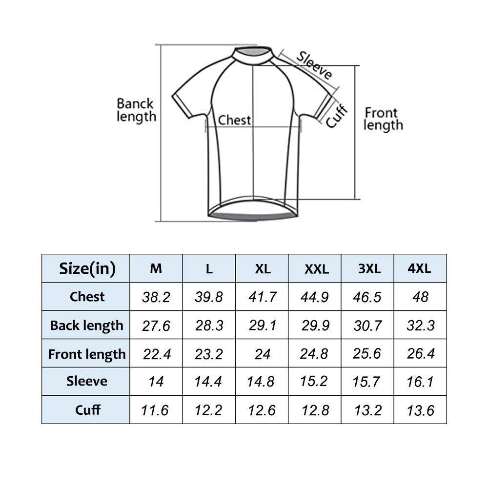 Men's Cycling Bike Jerseys Short Sleeve with 3 Rear Pockets- Moisture Wicking, Full Zipper Biking Shirt, Quick Dry, Breathable Mountain Bike Shirt (0507,XL)