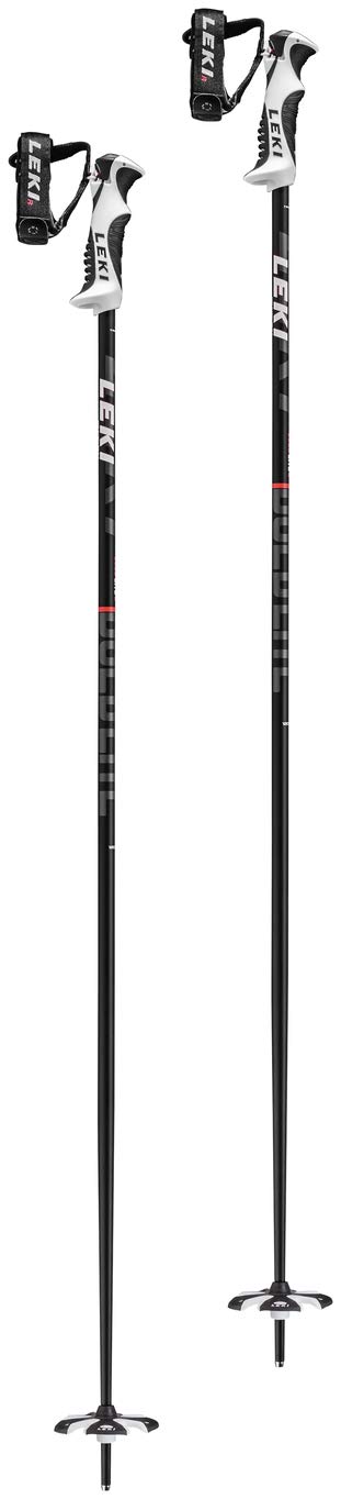 LEKI Bold Lite S Ski Pole Pair - Black/Red 120