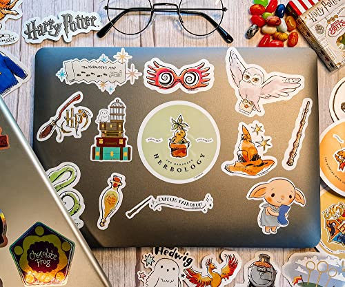 Conquest Journals Harry Potter Watercolor Vinyl Stickers, Set of 60 Unique Stickers Including 5 Holograms, Waterproof and UV Resistant, Great for All Your Gadgets (White Vinyl, 60 Pack)