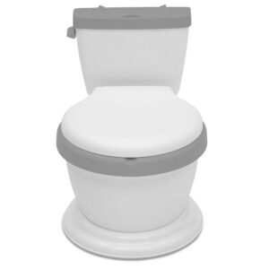 Delta Children Kid Size Toddler Potty for Boys & Girls - Realistic Potty Training Toilet Looks & Feels Like an Adult Toilet, White/Grey