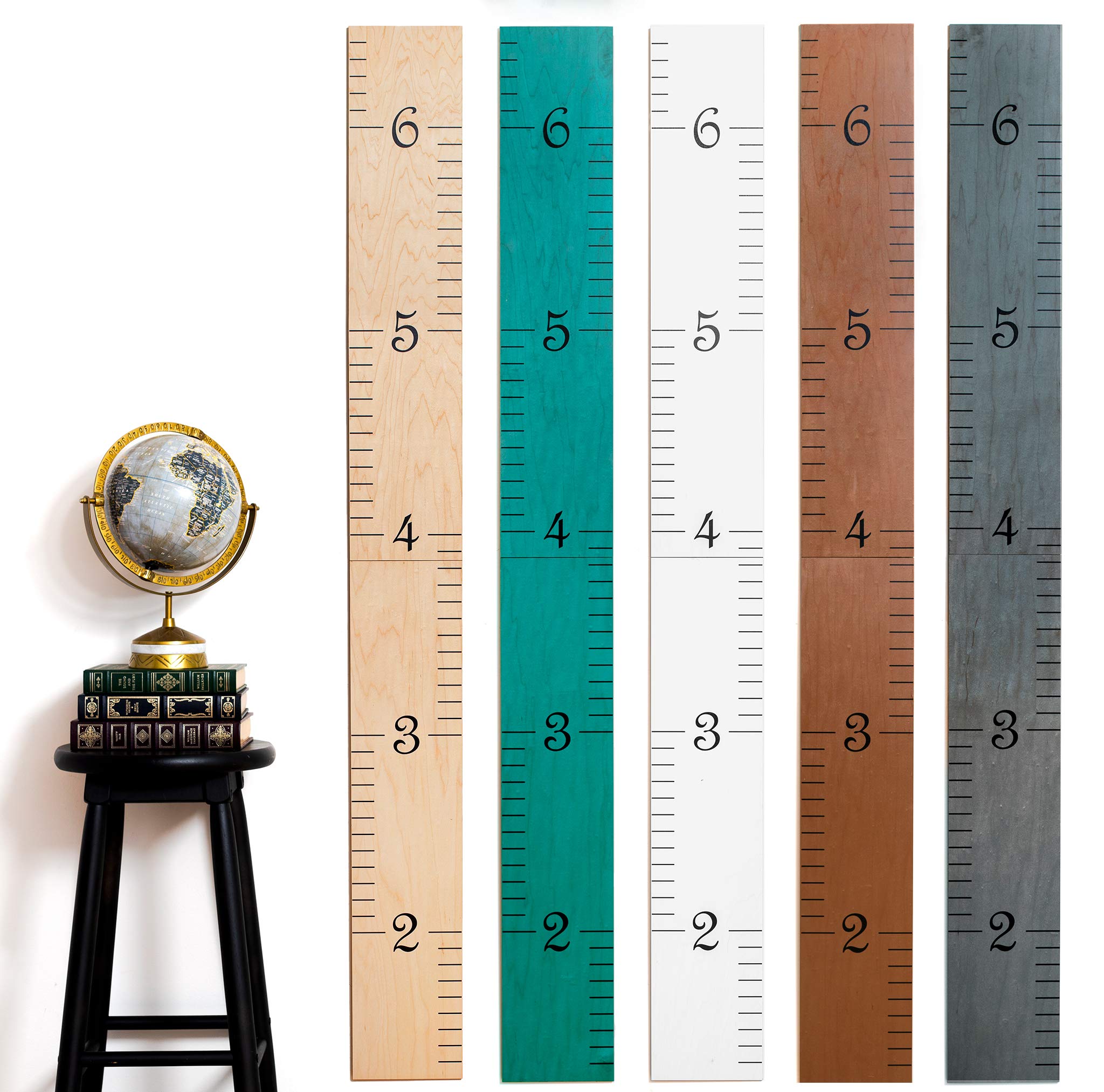 HEADWATERS STUDIO Wooden Ruler Growth Chart for Kids, Boys and Girls - Height Chart & Height Measurement for Wall - Kids Nursery Wall Decor and Room Hanging Wall Decor - Original - White