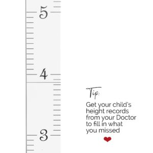 HEADWATERS STUDIO Wooden Ruler Growth Chart for Kids, Boys and Girls - Height Chart & Height Measurement for Wall - Kids Nursery Wall Decor and Room Hanging Wall Decor - Original - White