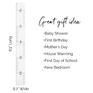 HEADWATERS STUDIO Wooden Ruler Growth Chart for Kids, Boys and Girls - Height Chart & Height Measurement for Wall - Kids Nursery Wall Decor and Room Hanging Wall Decor - Original - White