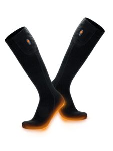 ororo heated socks for men women, rechargeable electric socks for cold feet(black,l)