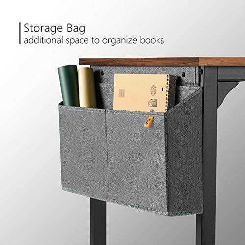 CubiCubi Computer Desk 40 Inch Study Writing Table for Home Office, Modern Simple Style PC Table with Storage Bag, Brown