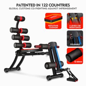 MBB 22 in 1 Wonder Master Core & Abdominal Workout Chair,Foldable & Adjustable Rowing Machine,22 Ways to Exercise,Fitness Equipment for Home Gym Sports