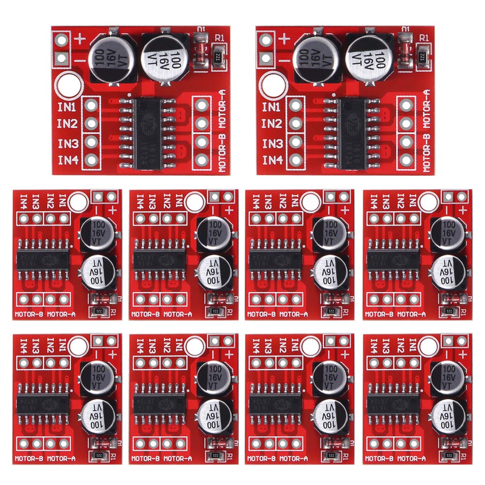 ACEIRMC 10pcs 1.5A 2 Way DC Motor Driver Module Speed Dual H-Bridge Replace Stepper L298N (Mini Controller Board)