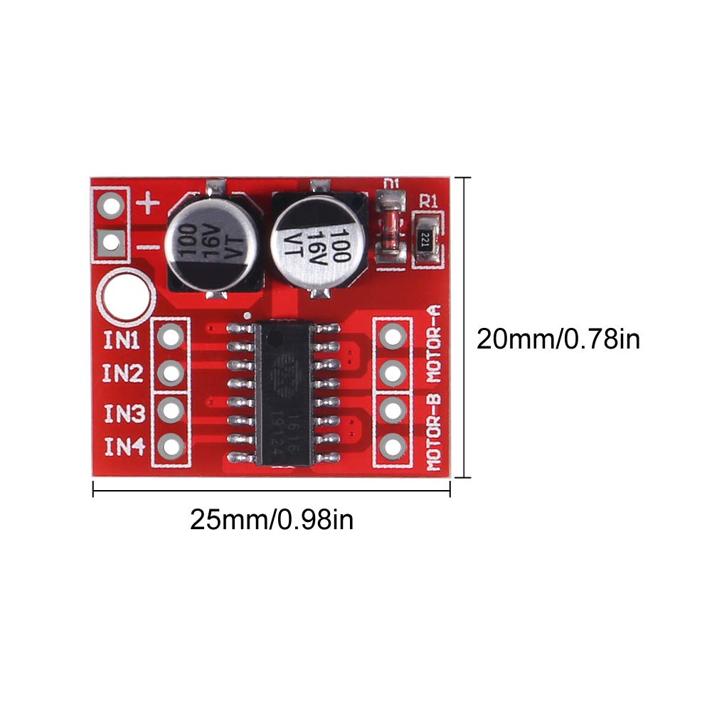 ACEIRMC 10pcs 1.5A 2 Way DC Motor Driver Module Speed Dual H-Bridge Replace Stepper L298N (Mini Controller Board)