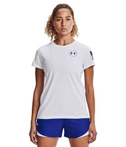 under armour freedom banner short-sleeve t-shirt, white (101)/royal blue, large