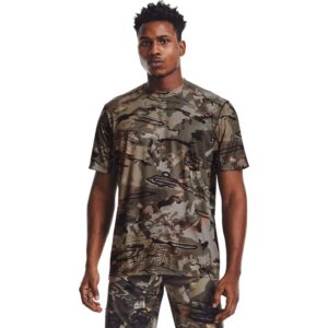 under armour iso-chill brushline short sleeve t-shirt, ua forest all season camo (994)/black, large