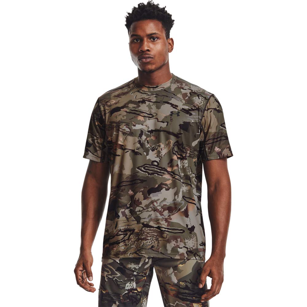 Under Armour Iso-chill Brushline Short Sleeve T-shirt, Ua Forest All Season Camo (994)/Black, Large