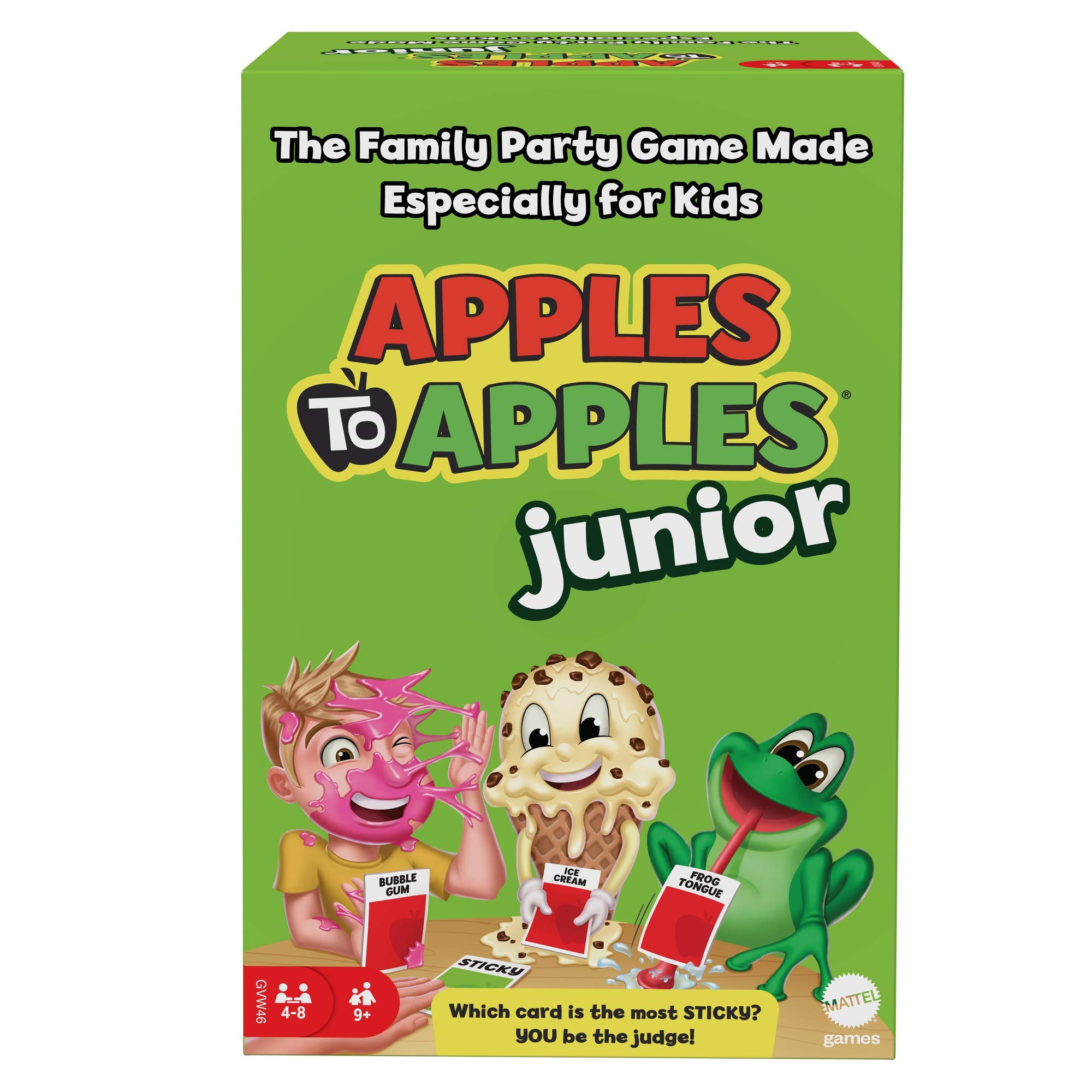 Mattel Games Apples to Apples Junior Kids Game, Card Game for Family Night with Kid-Friendly Words to Make Crazy Combinations