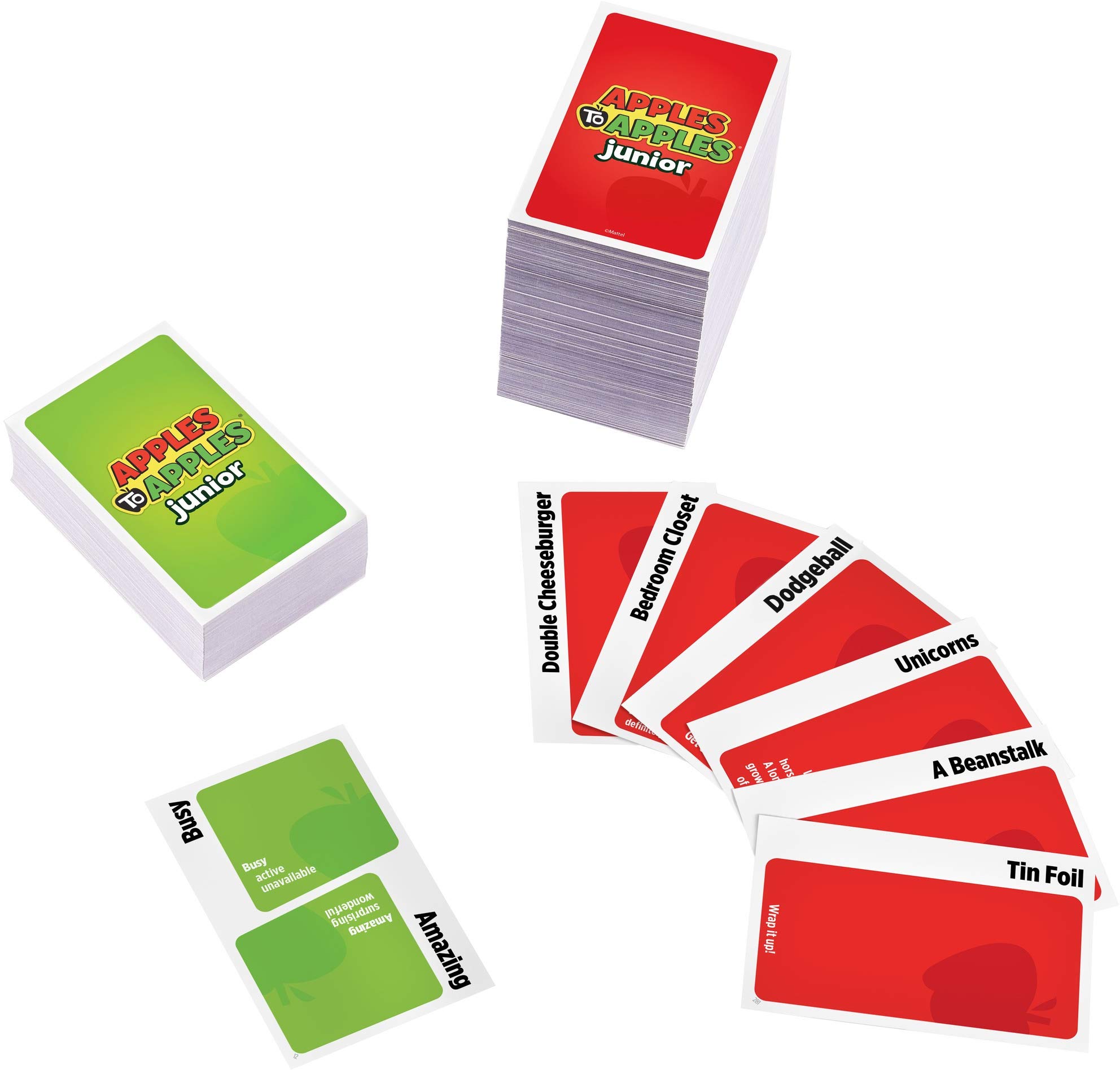 Mattel Games Apples to Apples Junior Kids Game, Card Game for Family Night with Kid-Friendly Words to Make Crazy Combinations