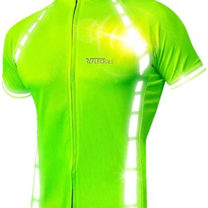 ReflecToes High Visibility Cycling Jersey - Reflective Hi-Viz Cycling Shirt Men and Women Yellow