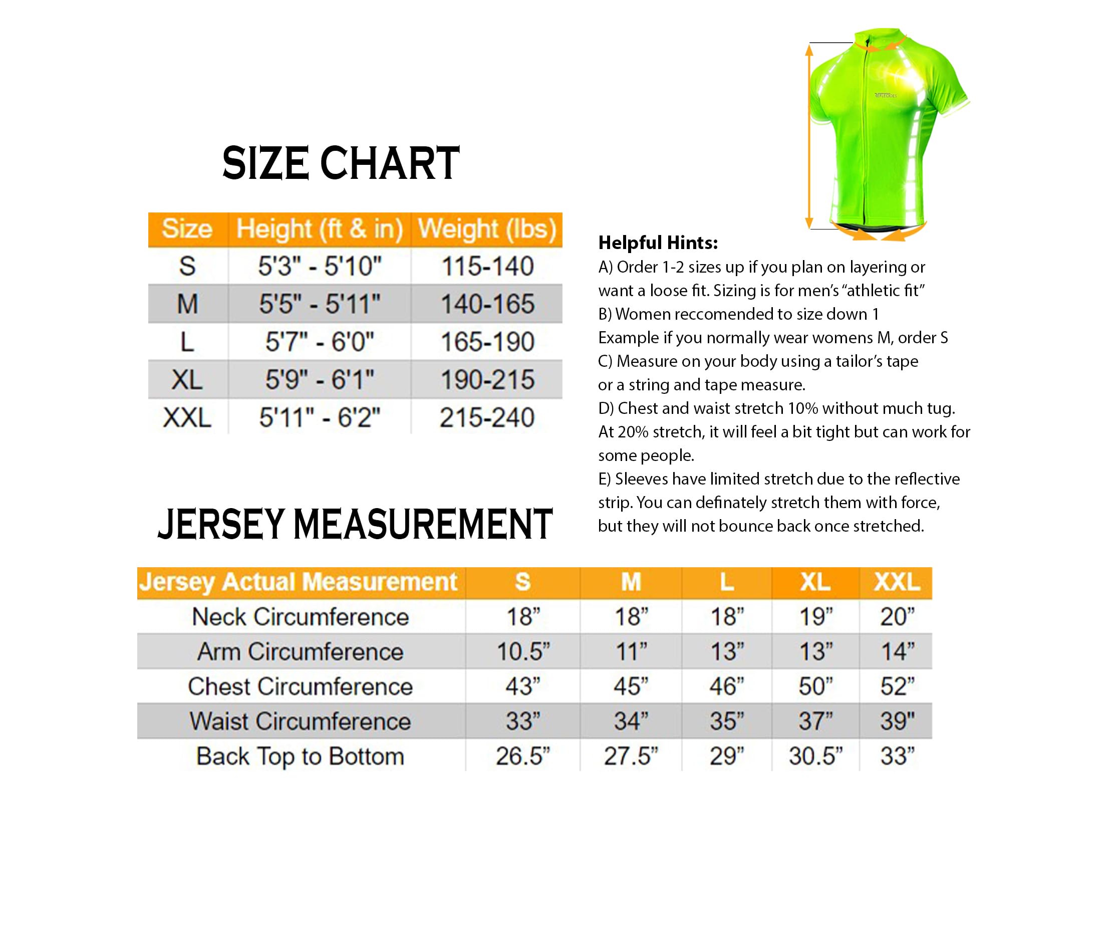 ReflecToes High Visibility Cycling Jersey - Reflective Hi-Viz Cycling Shirt Men and Women Yellow