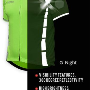 ReflecToes High Visibility Cycling Jersey - Reflective Hi-Viz Cycling Shirt Men and Women Yellow