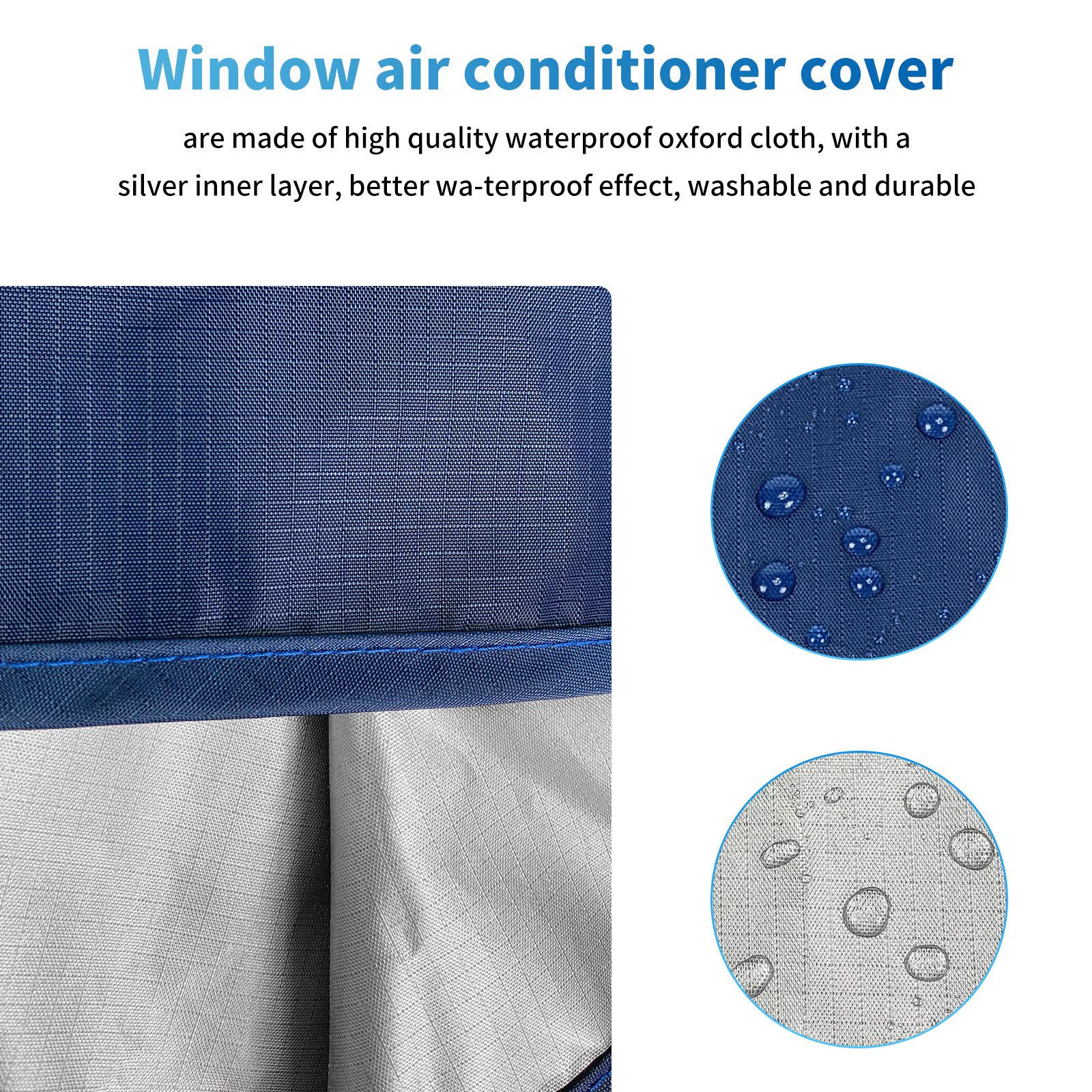 Window Air Conditioner Covers for Outside Units Dust-Proof Waterproof Window AC Outdoor Cover for Winter (27.5"W x 19"H x 23"D), Blue