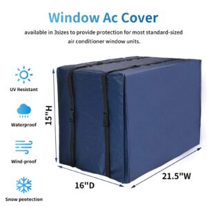 Window Air Conditioner Covers for Outside Units Dust-Proof Waterproof Window AC Outdoor Cover for Winter (27.5"W x 19"H x 23"D), Blue