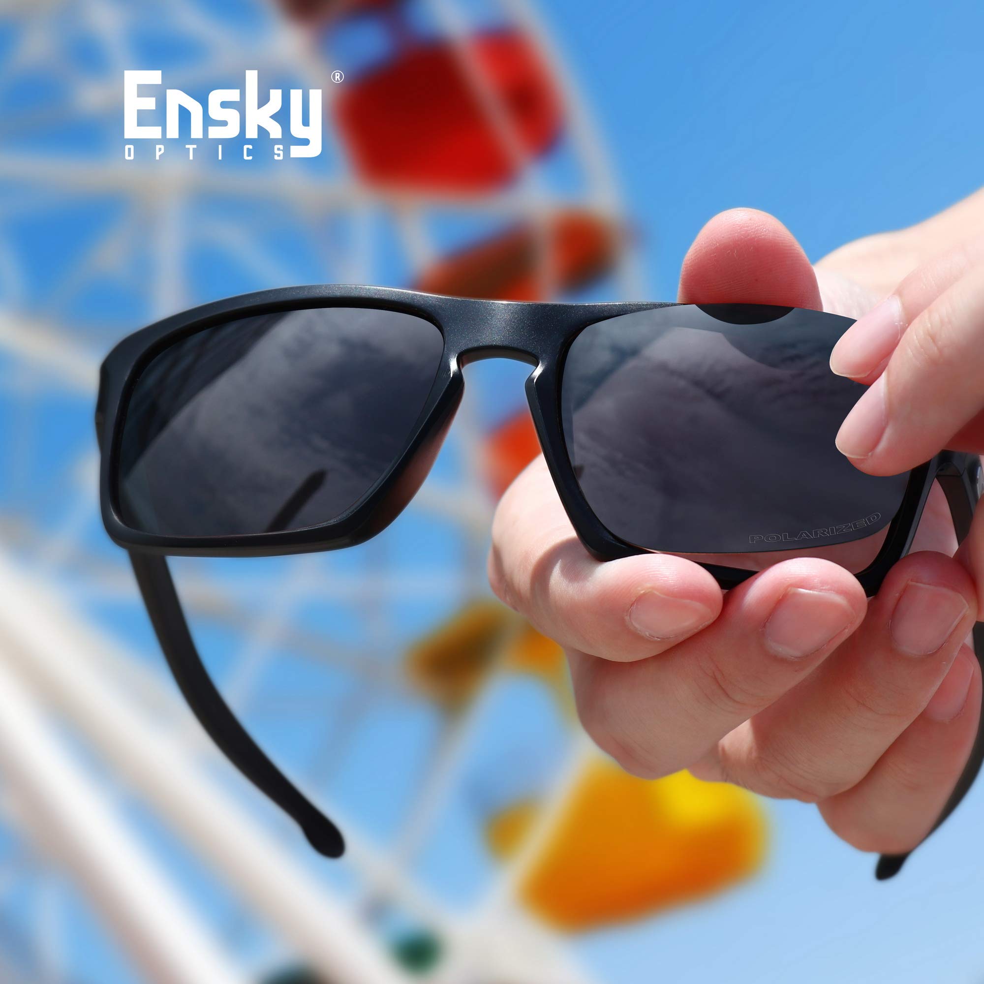 Ensky HardyShield Replacement Lenses for Oakley Sliver OO9262/OO9269/OO9246 Sunglasses - Coral Black