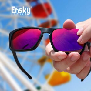 Ensky HardyShield Replacement Lenses for Oakley Fuel Cell OO9096 Sunglasses - Crimson Lake