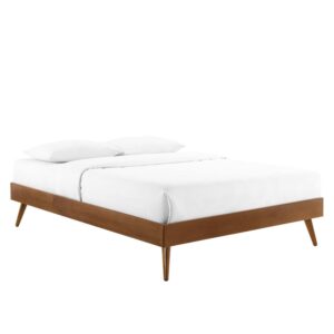 modway margo queen wood platform bed frame in walnut