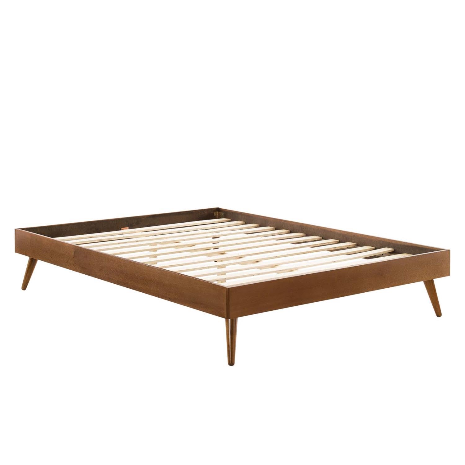 Modway Margo Queen Wood Platform Bed Frame in Walnut