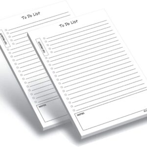 TO DO List Notepads (2 Pack, 50 Pages Each) Planner Pads. ToDo Checklist w/Priority & Note Sections. Organize & Track Projects, Clients or Daily Tasks. 5.5 X 8.5, A5 Sheets. Made in the USA.