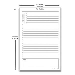 TO DO List Notepads (2 Pack, 50 Pages Each) Planner Pads. ToDo Checklist w/Priority & Note Sections. Organize & Track Projects, Clients or Daily Tasks. 5.5 X 8.5, A5 Sheets. Made in the USA.