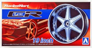 aoshima 1/24 scale racing hart type cr 19 inch wheel set - plastic model buiding set # 53935