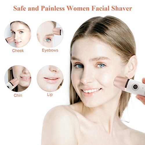 Electric Razor for Women, 2-in-1 Women Shaver Wet & Dry Painless Hair Removal Razor, Waterproof Body Hair Remover for Face Legs Underarms and Bikini Trimmer Rechargeable Cordless with 2 Shaver Head