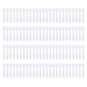 reusable mini make-up spatulas, 100 pieces,transparent.