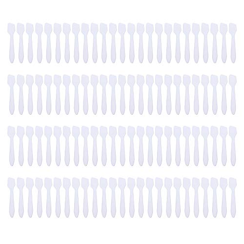 Reusable Mini Make-up Spatulas, 100 pieces,Transparent.