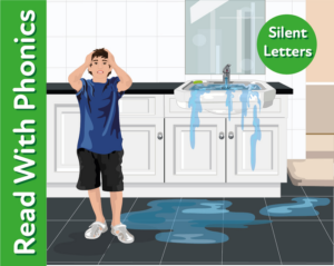 a disaster strikes: read the story to reinforce silent letters (calm)