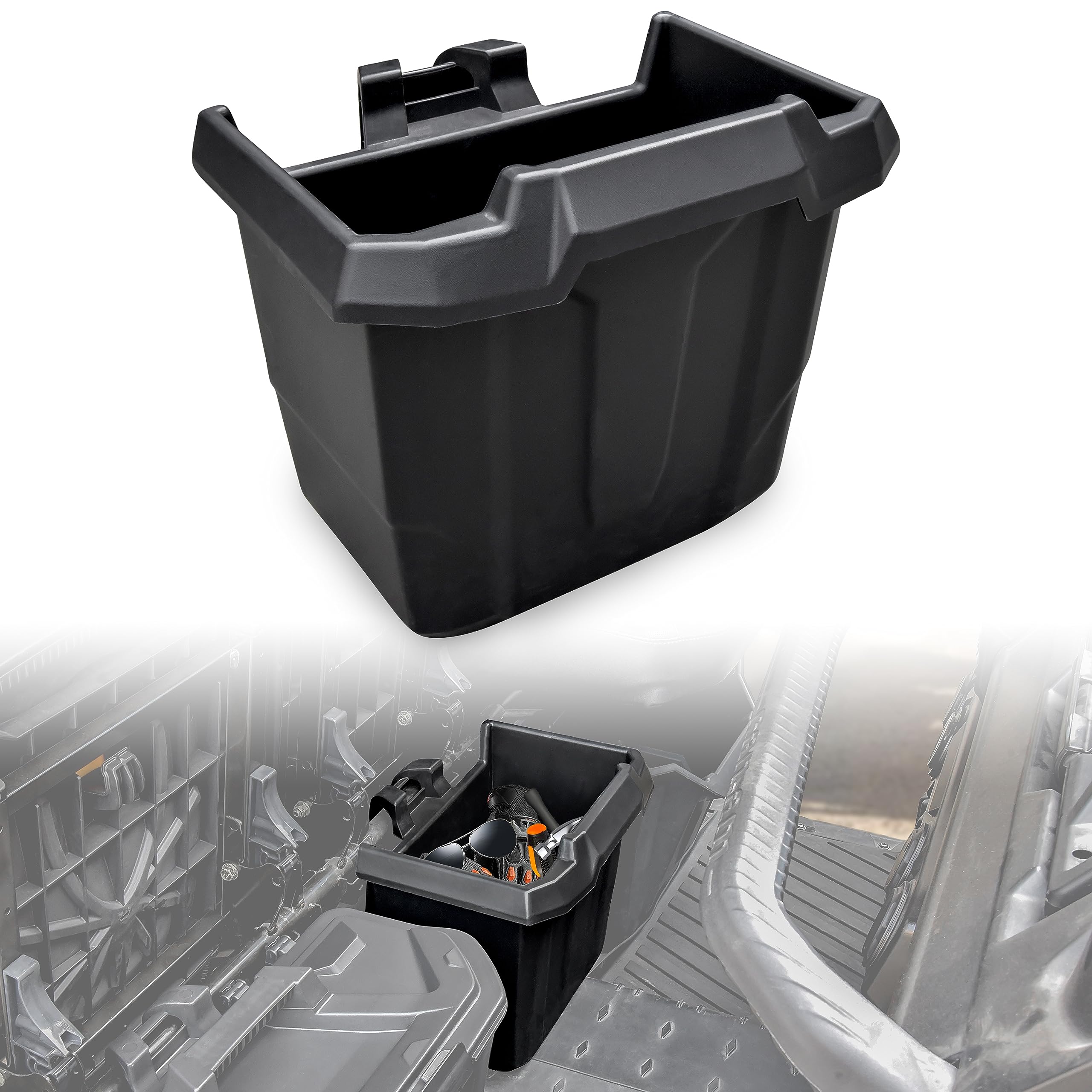 SAUTVS Under Seat Storage Box for Defender, Center Underseat Storage Bin for Can Am Defender HD5 HD7 HD8 HD9 HD10 MAX 2016-2024 Accessories, Replace #715003446