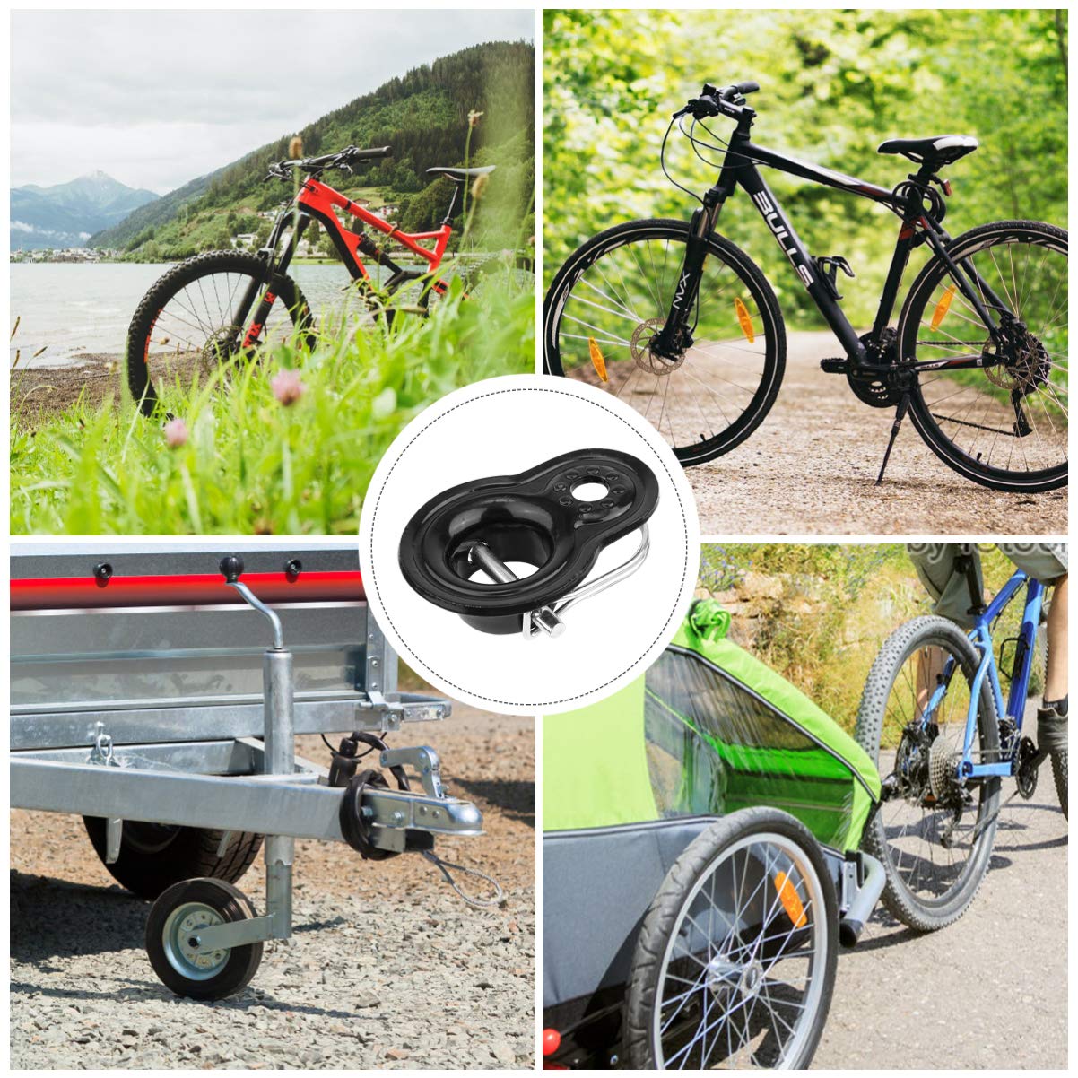 BESPORTBLE 1 Set Bike Trailer Hitch Connector Bike Hook up Stroller Coupler Trailer Bike Trailer Hitch Adapter Tractor Appendix Bike Kids Trailer Stainless Steel pet Accessories Adapter