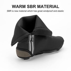 ROCKBROS Cycling Shoe Covers Winter Shoes Cover Warmer Water Resistant Thermal Bike Shoes Cover Windproof Bicycle Overshoes Shoescover for Men Women Black