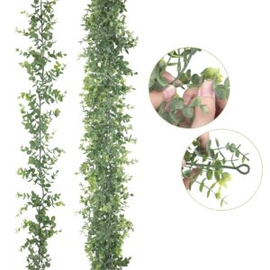 3 Pack Eucalyptus Garland Spring Artificial Greenery Garland 17.7 Ft Fake Vines Hanging Plants Faux Wedding Backdrop Arch Wall Greenery Decor for Home Wedding Party Mantle Table Decor