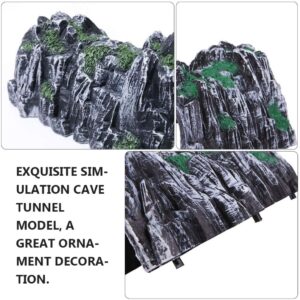 Toyvian Simulation Rockery Train Cave Tunnel Model DIY Miniature Railway Scene Accessory for Home Art Plastic Rockery Tunnel Figurine Miniature Garden Decor-3PCS