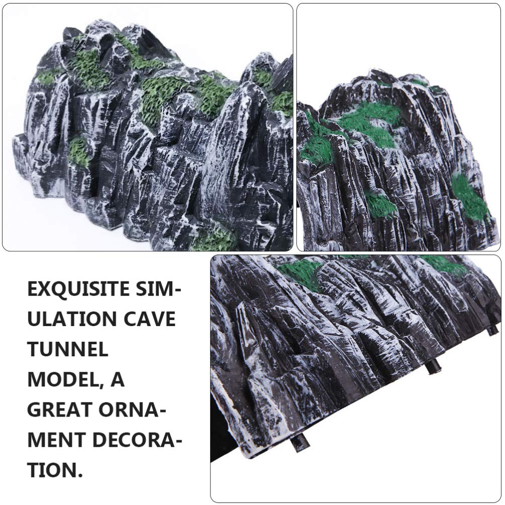 Toyvian Simulation Rockery Train Cave Tunnel Model DIY Miniature Railway Scene Accessory for Home Art Plastic Rockery Tunnel Figurine Miniature Garden Decor-3PCS