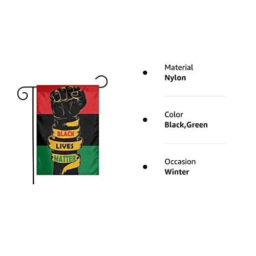 Usa African American Afro Pan Black And Green Red Fist Ribbon Black Lives Matter Blm Flax Nylon Burlap Linen Fabric Garden Flag Farmhouse Mailbox Decor Welcome Sign 12x18 Inch Small Double Sided