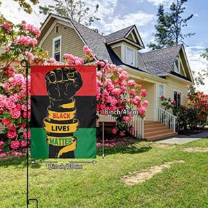 Usa African American Afro Pan Black And Green Red Fist Ribbon Black Lives Matter Blm Flax Nylon Burlap Linen Fabric Garden Flag Farmhouse Mailbox Decor Welcome Sign 12x18 Inch Small Double Sided